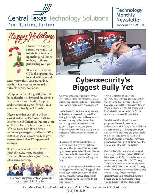Technology Monthly Newsletter | IT Support Georgetown, TX