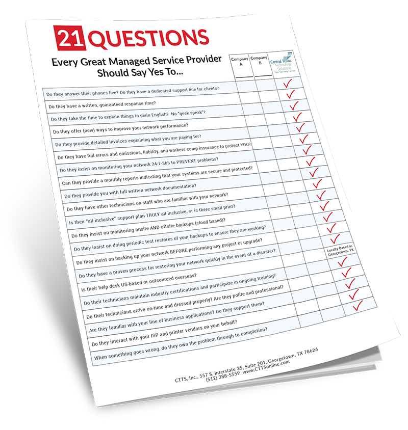 Expert IT Support & Managed Services in Austin, TX | CTTS, Inc.